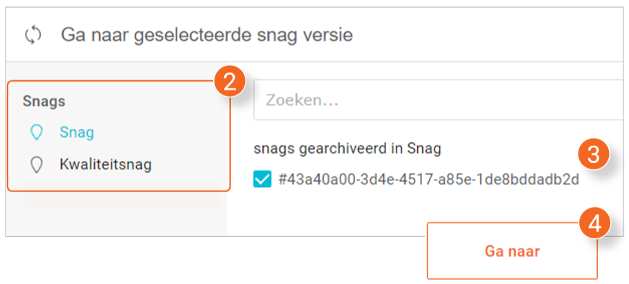 Hoe herstel ik gearchiveerde snags of formulieren op de Snagstream website?